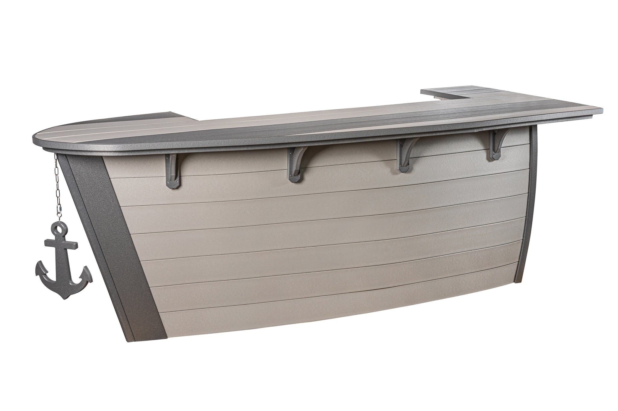 Amish-Made 118" Boat Shaped Poly Bar Table | Practical Garden Ponds
