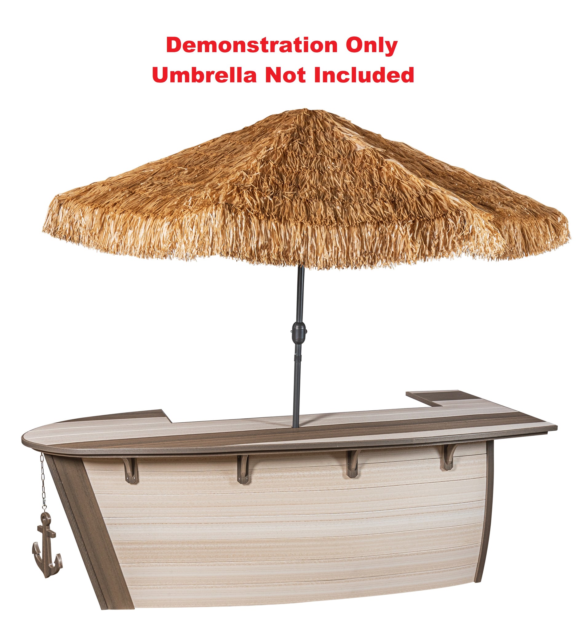 Amish-Made 118" Boat Shaped Poly Bar Table | Practical Garden Ponds