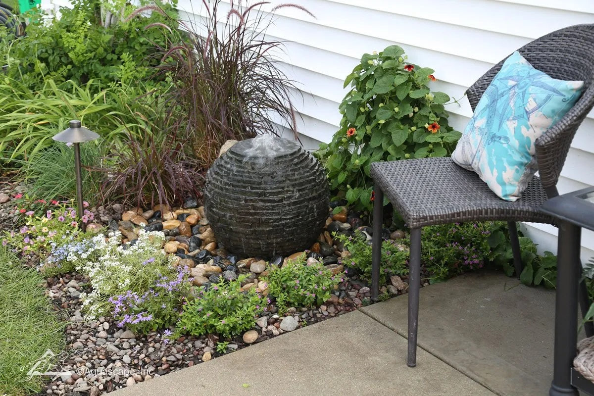 Aquascape Stacked Slate Sphere Fountain Kits - Practical Garden Ponds