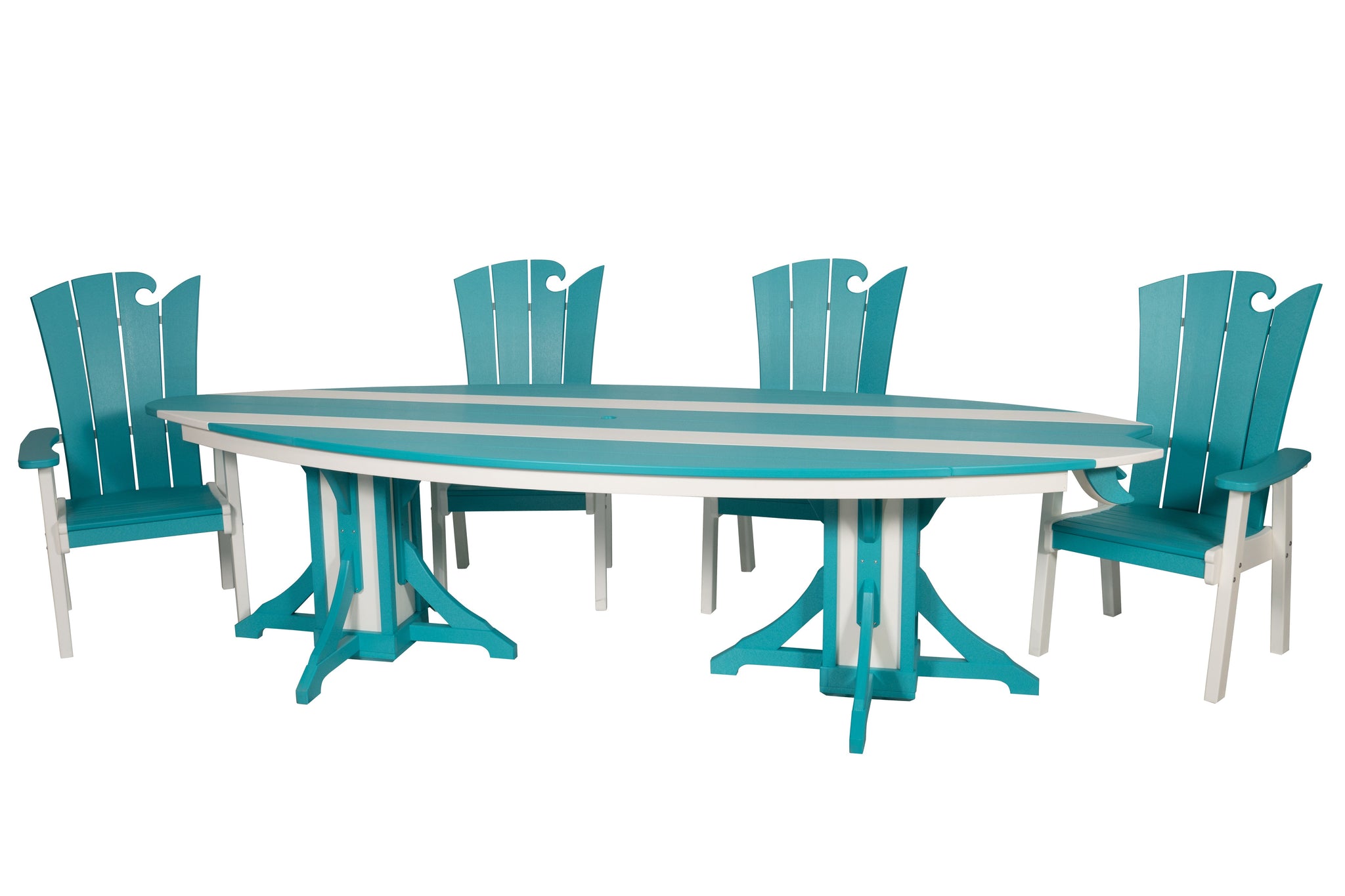 Amish-Made 10' Surfboard Shaped Bar Table Set | Practical Garden Ponds