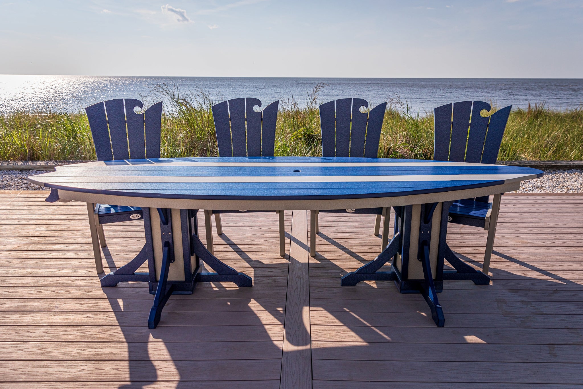 Amish-Made 10' Surfboard Shaped Bar Table Set | Practical Garden Ponds