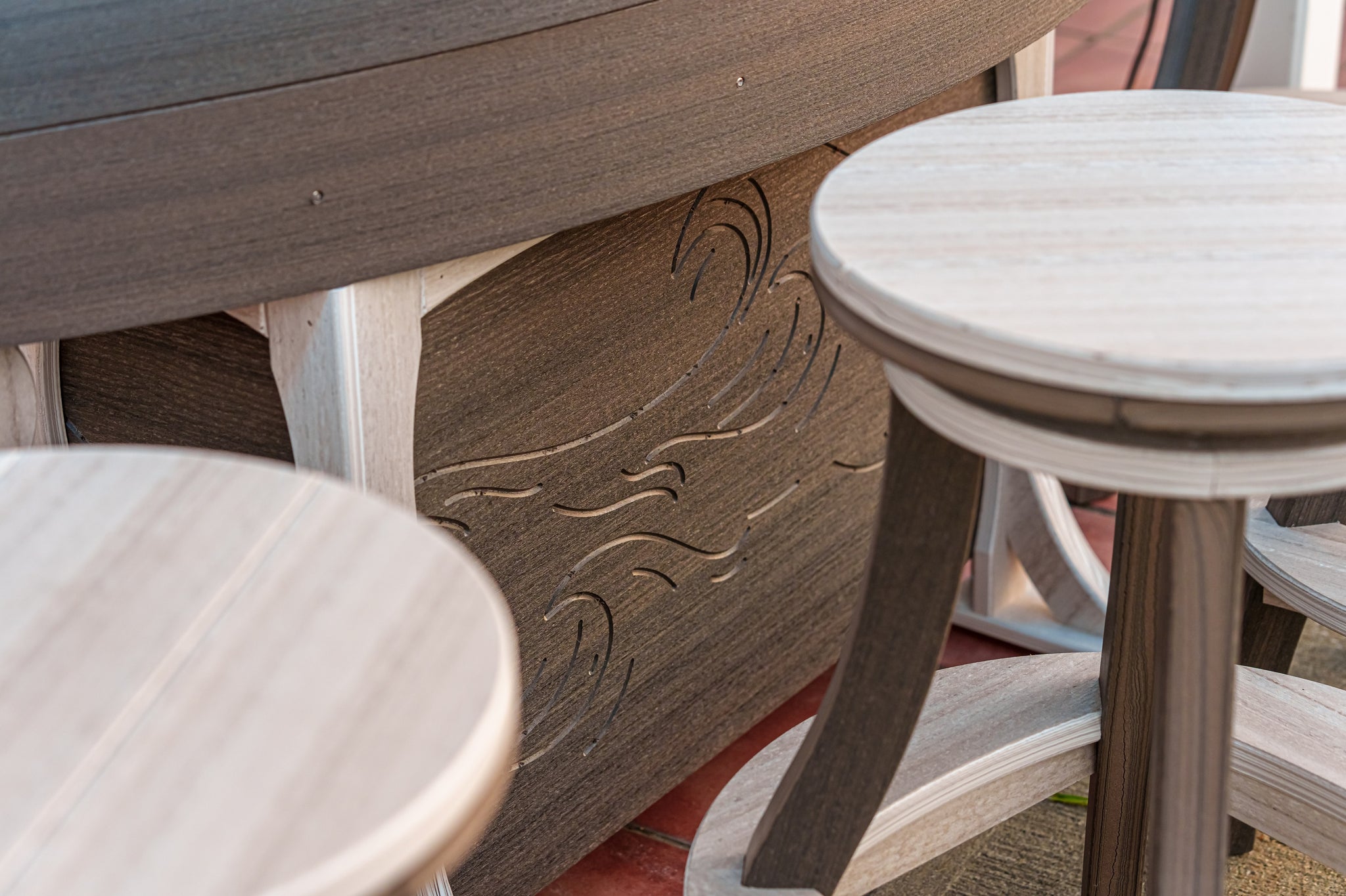Amish-Made 76" Boat Shaped Bar Table Set | Practical Garden Ponds