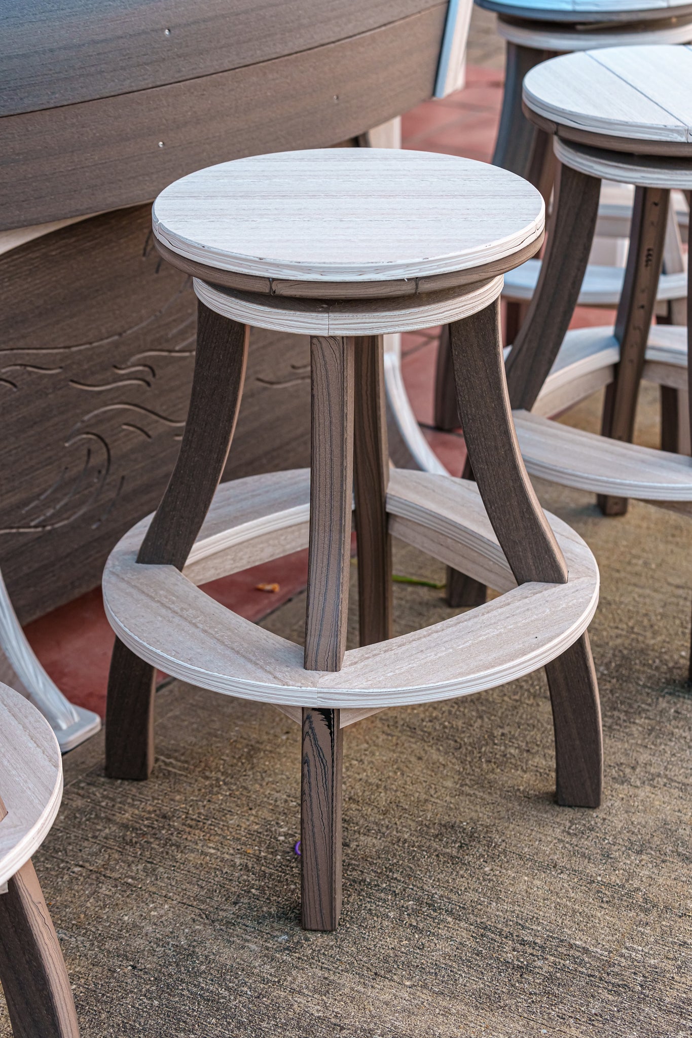 Amish-Made 76" Boat Shaped Bar Table Set | Practical Garden Ponds