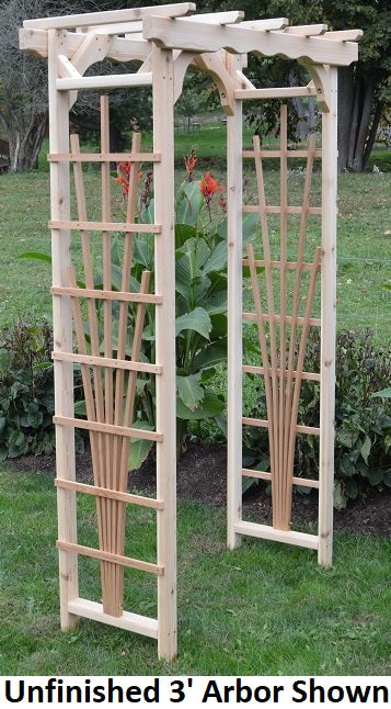 Small Amish-Made Red Cedar Outdoor Arbors - Practical Garden Ponds