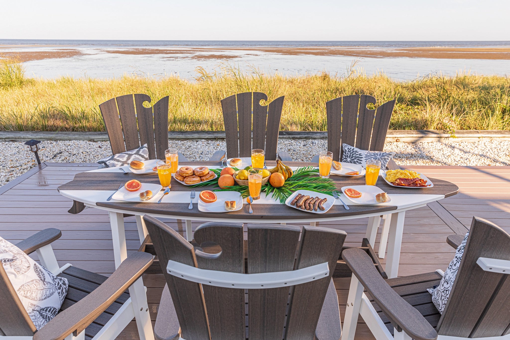 Amish-Made 8' Surfboard Shaped Bar Table Set | Practical Garden Ponds