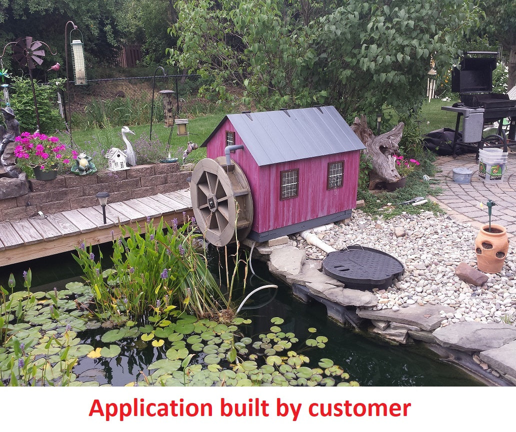 Amish-Made Rotating Decor Wooden Water Wheels - Practical Garden Ponds